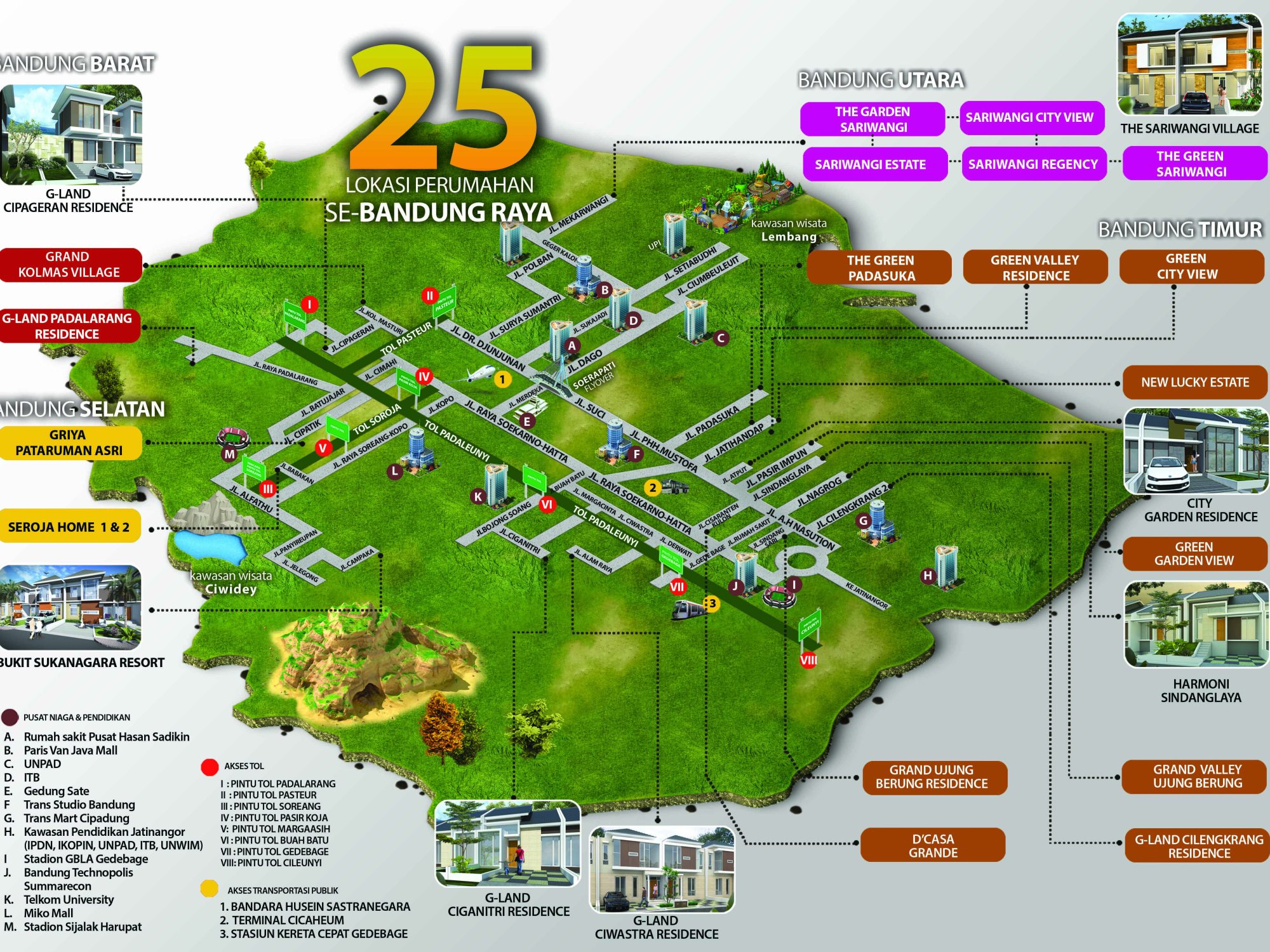 25 Lokasi Sebaran GAN Properti di Bandung Raya – Info Perumahan Bandung